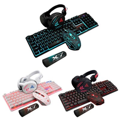 4Pcs/Set K59 Mechanical Wired USB Keyboard Illuminated Gami