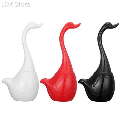 Toilet Brush Set Swan Shape Bathroom Accessories Ceramic Bas