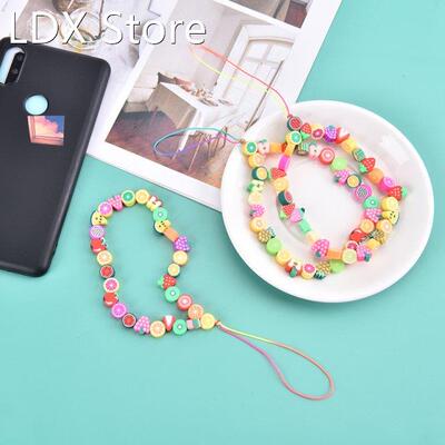 1pcs Summer Colorful Soft Clay Mobile Phone Chain Lanyards f