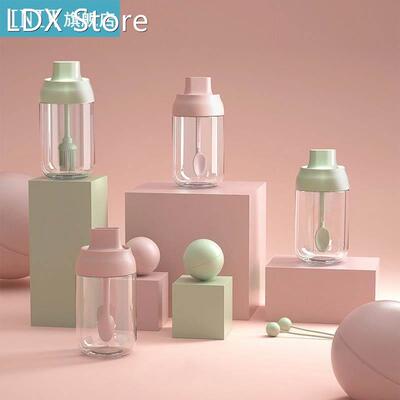 1pc Transparent Glass Spice Container Brush Seasonin