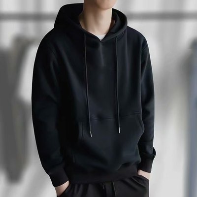 Man autumn winter plush sweatshirt casual tops hoodie men