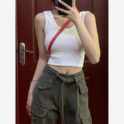 Women for Camisole Vest Tank Top Crop Tops White Fitness