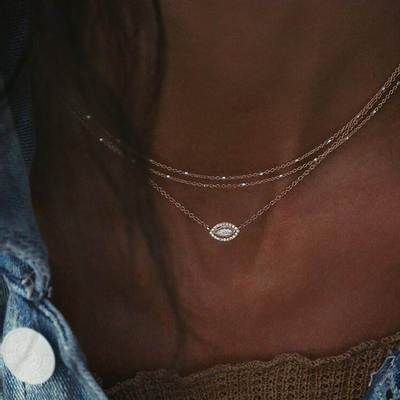 欧美项链 Multi-layered beads Lady Long pendant New necklace