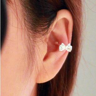 earrings Bow Flower No-Ear Pierced Ear Clip 蝴蝶结U夹耳骨夹