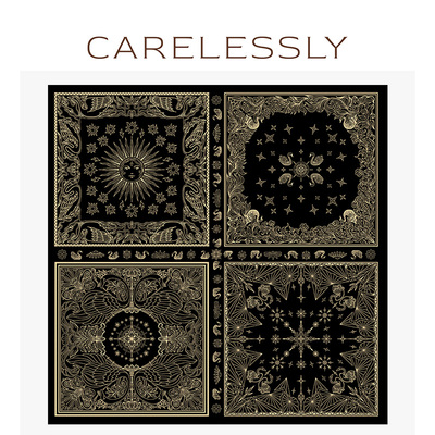 carelessly巴音天鹅圆舞曲原创桑蚕真丝中方巾围巾男女通用披肩