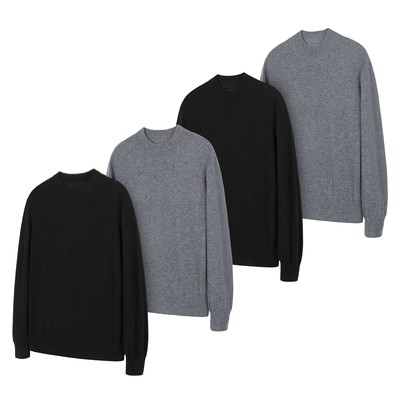 DESERTO 100美利奴羊毛纯羊毛精纺贴身打底毛衣圆领半高领毛衣男