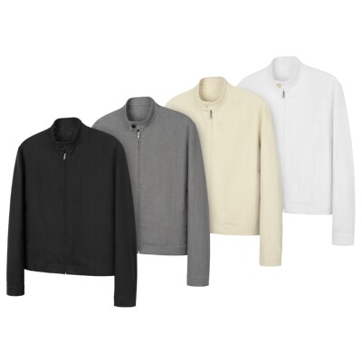 DESERTO 70%亚麻棉麻混纺正肩合身Slim无内里单扣哈灵顿衬衫外套