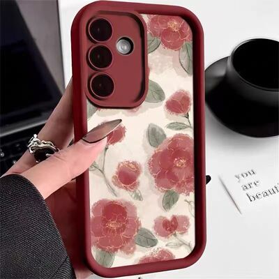 晕染玫瑰s22plus防摔s23ultra适用三星Galaxy A53手机壳A52S爆款跨境A73全包A72软s21FE创意