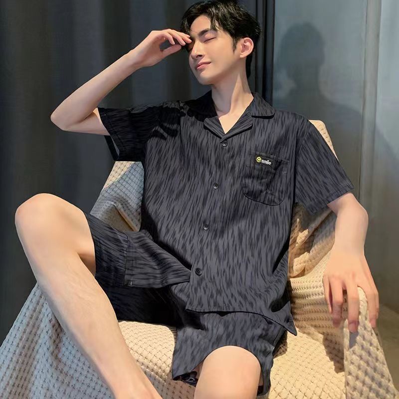 2026睡衣男款纯棉夏季青年短袖休闲套装夏天网红男士家居服可外穿