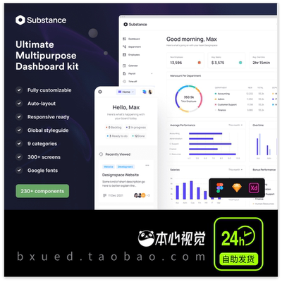 Substance SaaS类ui设计B端后台APP界面网页组件FIG/Sketch/XD