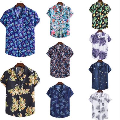 beach shirt hawaiian shirt summer shirts for men cotton T恤