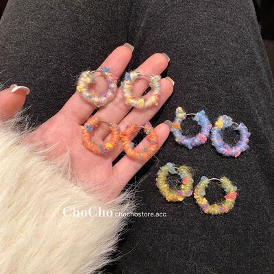 chocho/彩虹小耳扣秋冬可爱毛绒