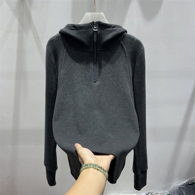 德绒保暖拉链半开衫连帽卫衣女2025年秋季新款时尚简约百搭上衣潮
