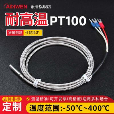 爱迪温耐高温PT100铂热电阻PT1000高精度温度传感器探头温度计