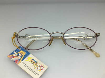 1992 Sailormoon 846紫色银色小椭圆眼镜女小脸眼镜