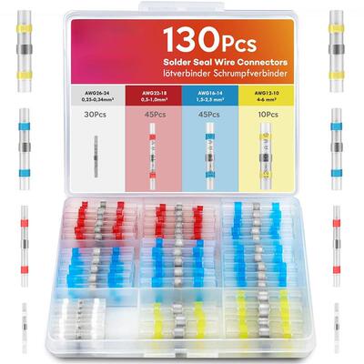 速发跨境货源130/210PCS+焊接密封线连接器+防水热缩连接器+焊锡