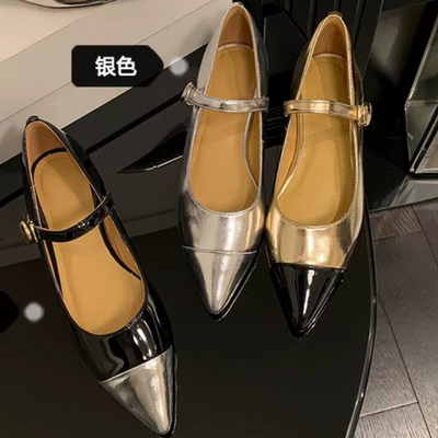 断码特价福利，2厘米牛皮金色银色玛丽珍单鞋女鞋86-133