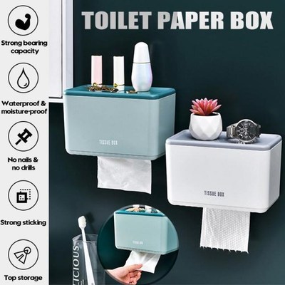 Waterproof Wall Mount Toilet Paper Holder Shelf Toilet Paper