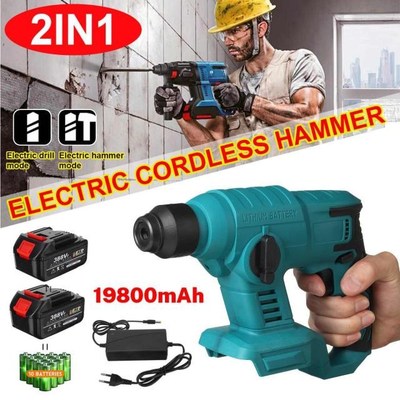 Drillpro Rechargeable Cordless Electric Hammer Impact Drill