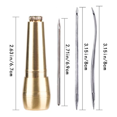 4pcs Canvas Leather Sewing Awl Taper Stitcher Needles with M