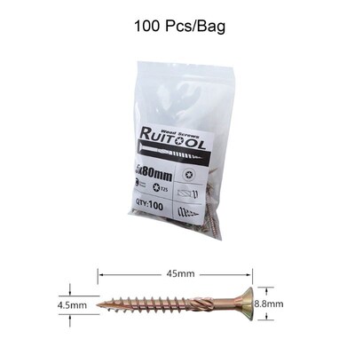 100pcs T25 Plum Blossom Self Tapping Screws Deck Wood Bindin