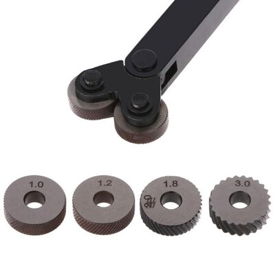 2pcs Diagonal Linear Knurl Wheels Knurling Knurler Tool 1.0/