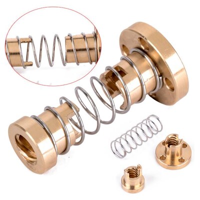 Brass T8 Anti-Backlash Spring Loaded Nut Set 适用于 8mm Thre