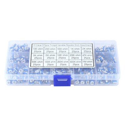 375Pcs 15 Values Potentiometer Variable Resistor Assortment