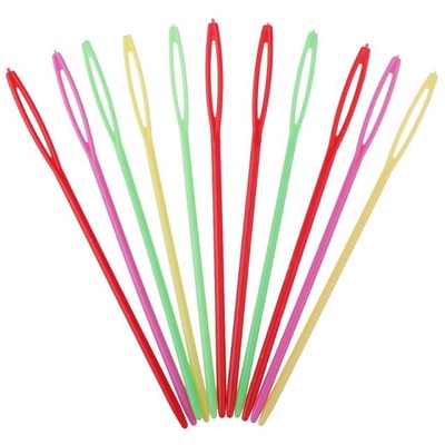 10PCS Plastic Knitting Needles Crochet Hooks Tapestry 9cm Wo