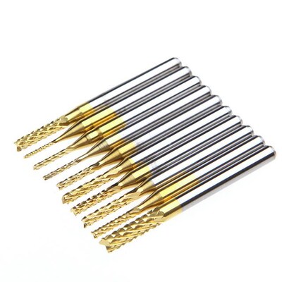 10Pcs 1/8'' 0.8-3.175mm PCB Drill Bit Engraving Cutter Rotar