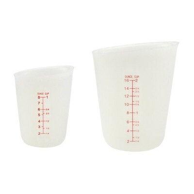 7XEA 2 Pcs Silicone Measuring Cups Jugs Resin 250/500ml Prec