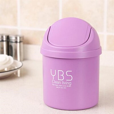 Mini Small Waste Bin Desktop Garbage Trash Can Plastic Home