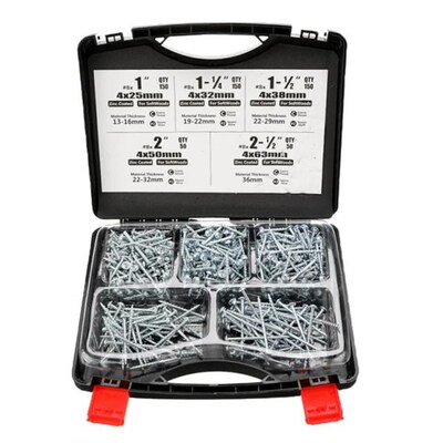 552pcs Self Tapping Pocket Hole Screws Kit SQ2 Square Driver