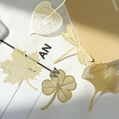 Leaf bookmark leaf vein brass bookmark sycamore leaf linden