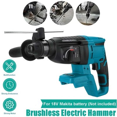 Brushless Electric Rotary Hammer Drill Rechargeable Multifun
