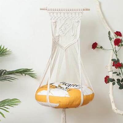 Bohemian Handwoven Tapestry Wall Hanging Macrame Pet Cat Ham