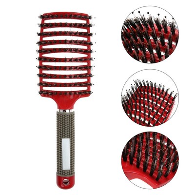 Girls Hair Scalp Massage Comb Hairbrush Bristle Nylon Women
