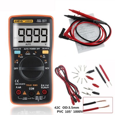 AN8009 True-RMS Auto Range Digital Multimeter NCV Ohmmeter A