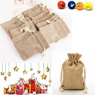 10pcs/set 7x10cm Garden Burlap Linen Jewelry Travel Storage