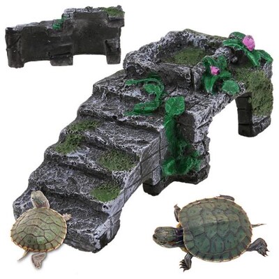 Turtle Amphibians Tortoise Basking Reptile Platform Tank Aqu