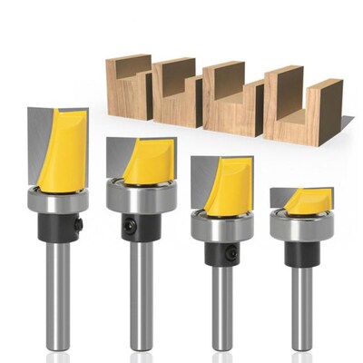 4PC 6mm Shank & 1/4 ShankTemplate Trim Mortising Router Bit