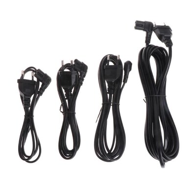 1/2/3/5m 2 Pin Euro Plug to Right Angle Turn Left Figure 8