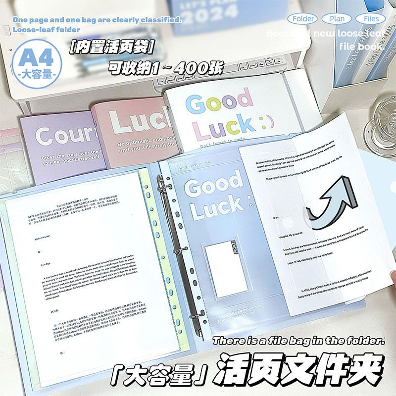 活页文件袋A4插页文件夹资料袋资料册学生专用学习试卷收纳袋卷子