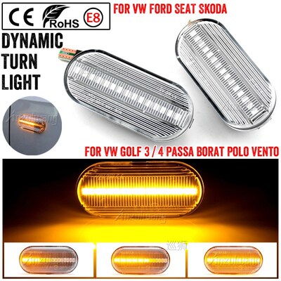 Dynamic Flowing LED Side Marker Turn Signal Light For VW Tra