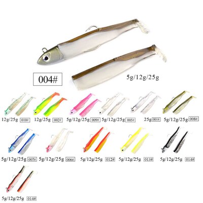 5/10/12/25g Minnow Lead Head Soft Fishing Lure Wobblers Jig