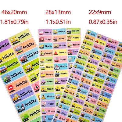 New Boy Cartoon Cars Name Stickers Pattern Custom Personal T
