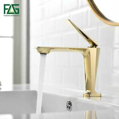 Top Sale Basin Faucet Golden Plated Deck Mounted Tap Mistura