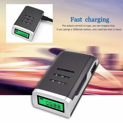 4 Slots LCD Battery Charger For AA/AAA Ni-MH/Ni-Cd Batteries