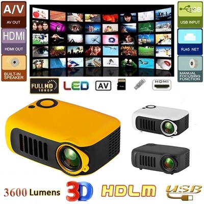 3D HD 1080P Portable Mini Theater Movie Projector Multimedia