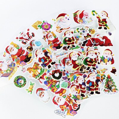5Pcs/lot Happy New Year Christmas Gifts 3D Carton Merry Chri